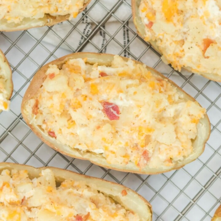 Awesome Cheesy Twice Baked Potato Boats - Kitchen Divas
