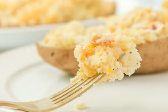 Awesome Cheesy Twice Baked Potato Boats - Kitchen Divas