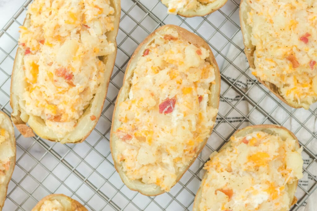 Awesome Cheesy Twice Baked Potato Boats - Kitchen Divas