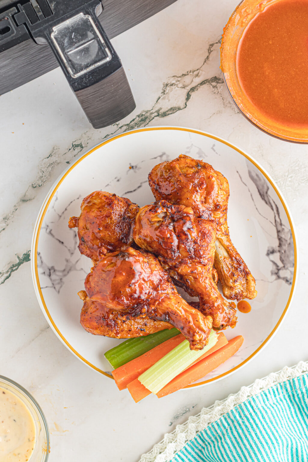Air Fryer Buffalo Chicken Drumsticks - Kitchen Divas