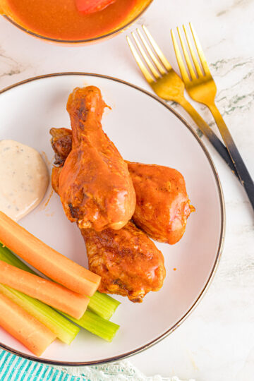 Easy Buffalo Chicken Drumsticks (Oven and Slow Cooker) - Kitchen Divas