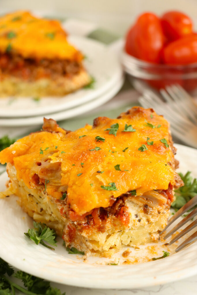 Cheesy Spaghetti Pie - Kitchen Divas