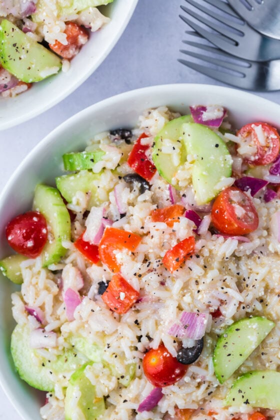 Mediterranean Rice Salad - Kitchen Divas