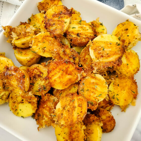 Baked Parmesan Potato Halves - Kitchen Divas