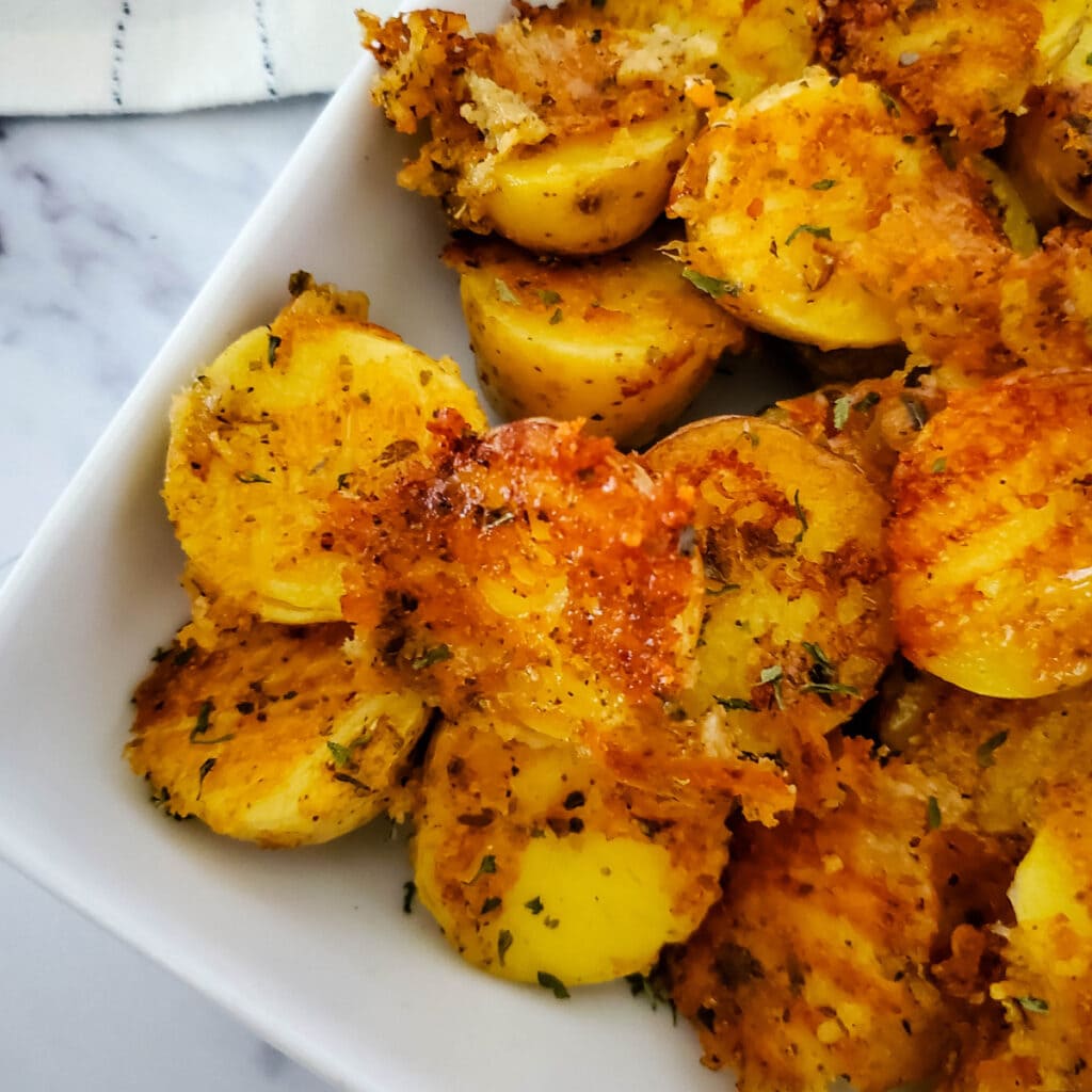 Baked Parmesan Potato Halves - Kitchen Divas