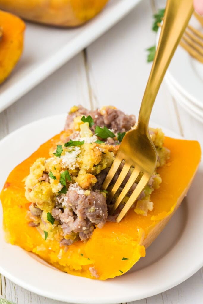 Sausage Stuffed Butternut Squash - Kitchen Divas