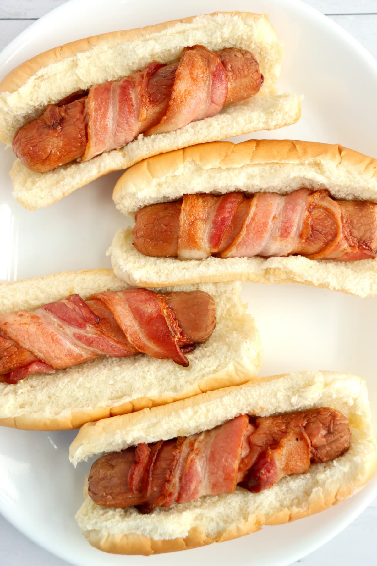 Air Fryer Bacon Wrapped Hot Dogs - Kitchen Divas