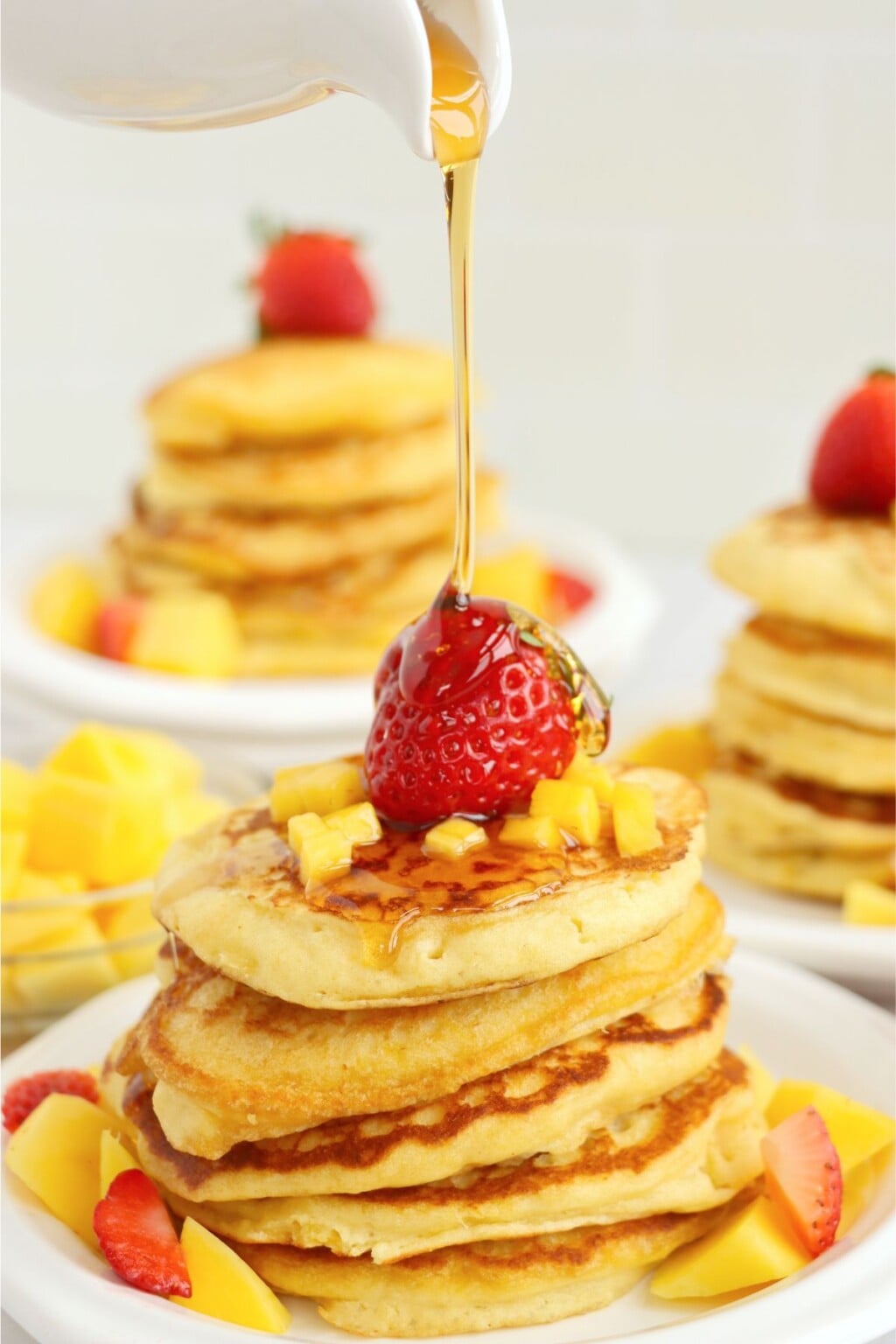 Fluffy Mango Pancakes (with Real Mango Purée) - Kitchen Divas