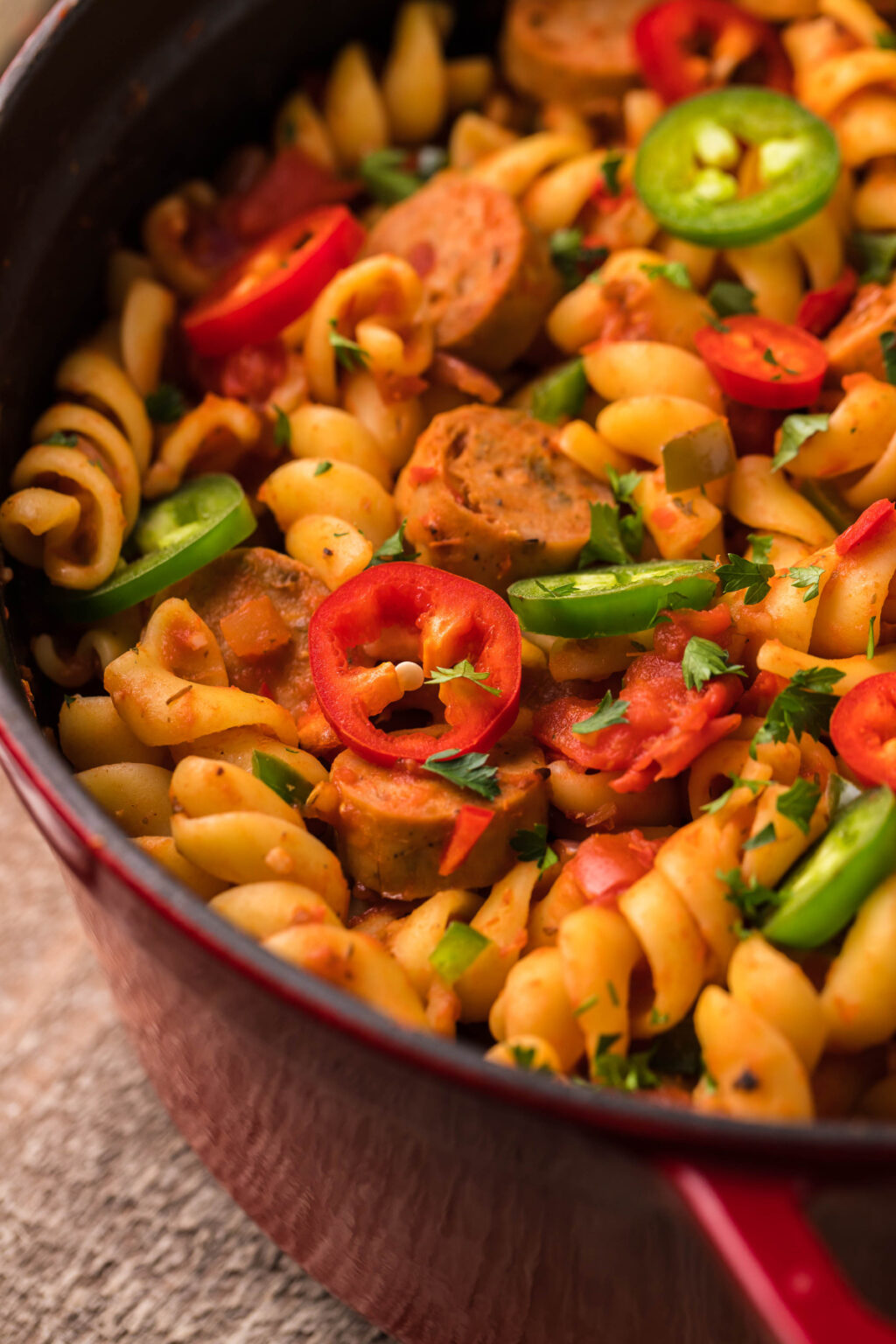 Spicy Italian Sausage Pasta - Kitchen Divas