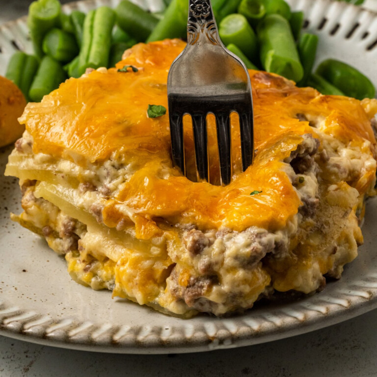 Cheesy Sausage Potato Casserole - Kitchen Divas
