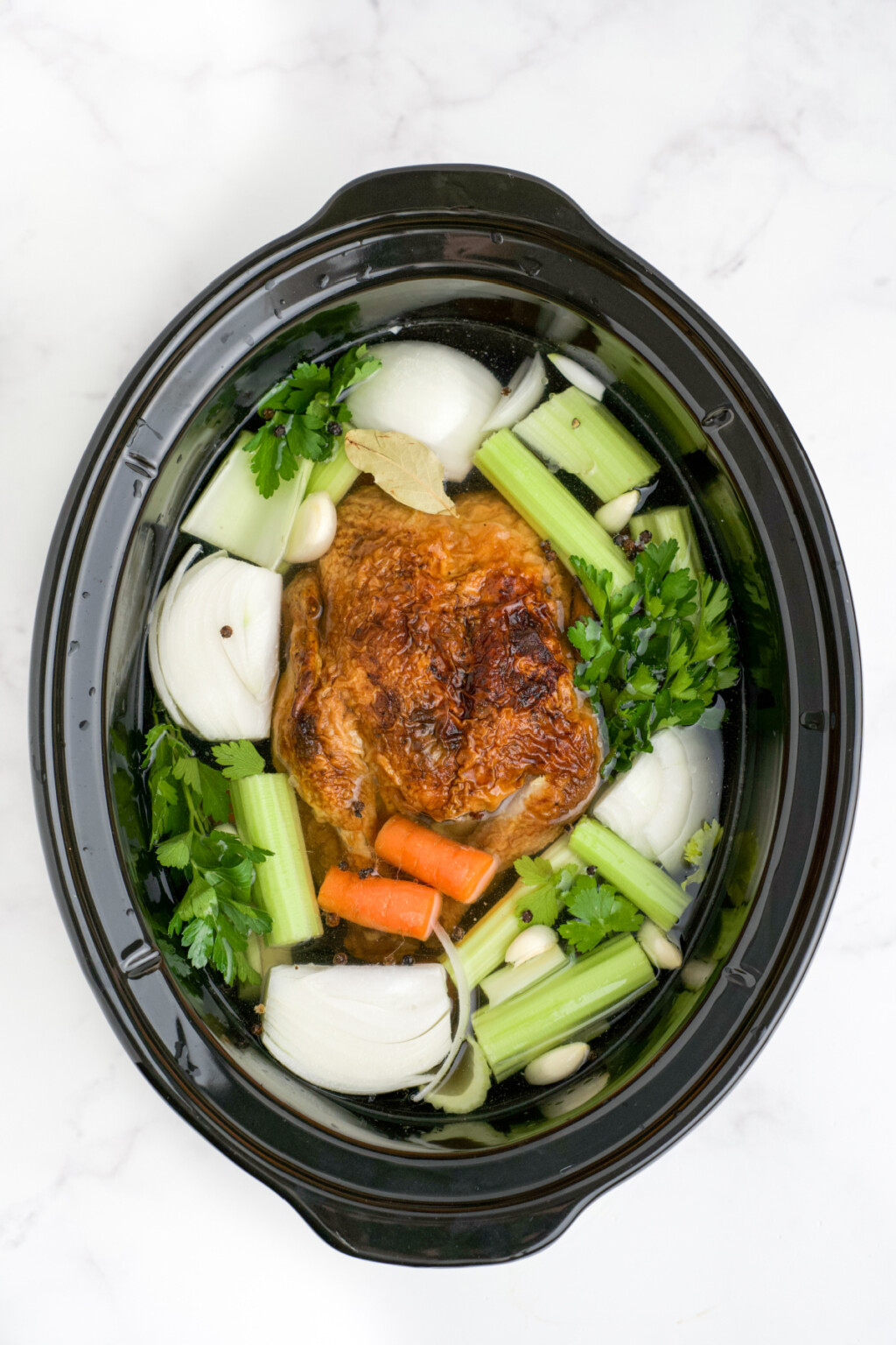 Slow Cooker Chicken Broth From Rotisserie Chicken - Kitchen Divas