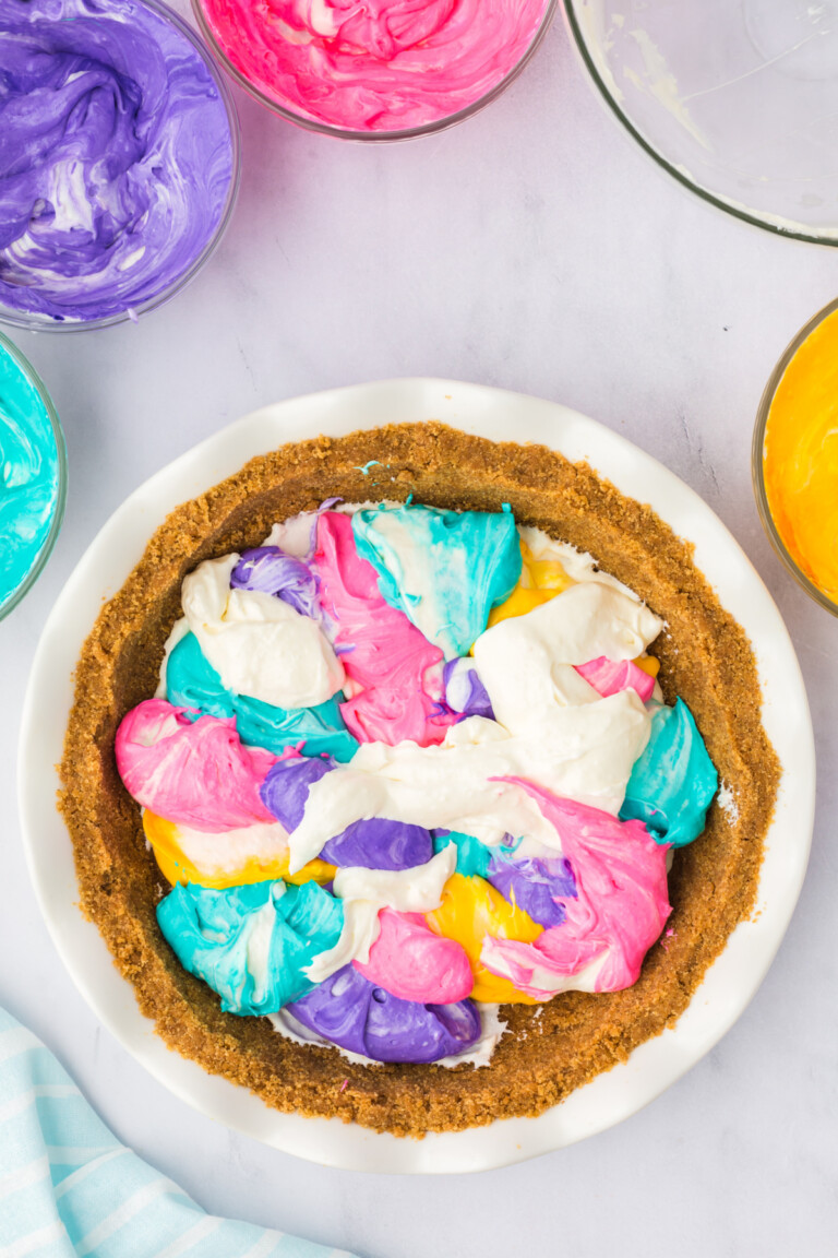 Swirl Easter Cheesecake Pie - Kitchen Divas