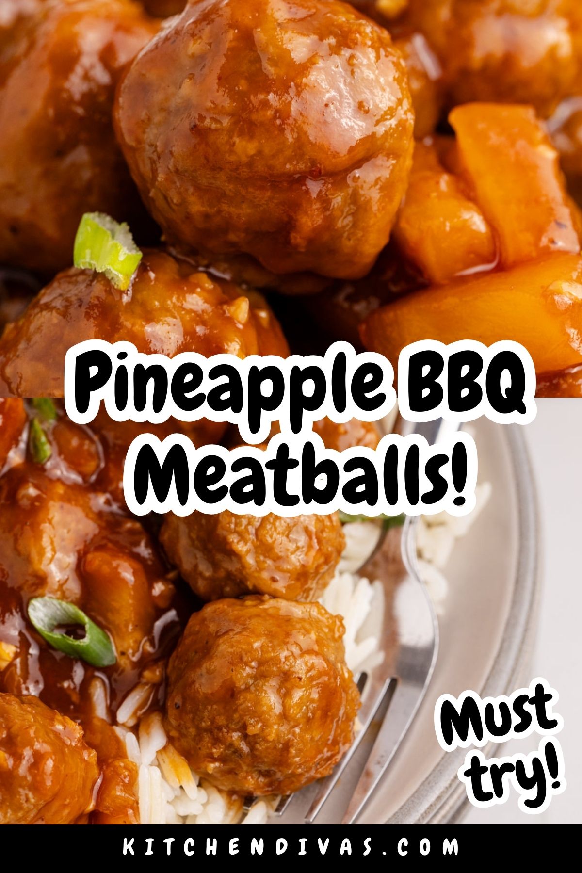 Pineapple BBQ Meatballs - Kitchen Divas