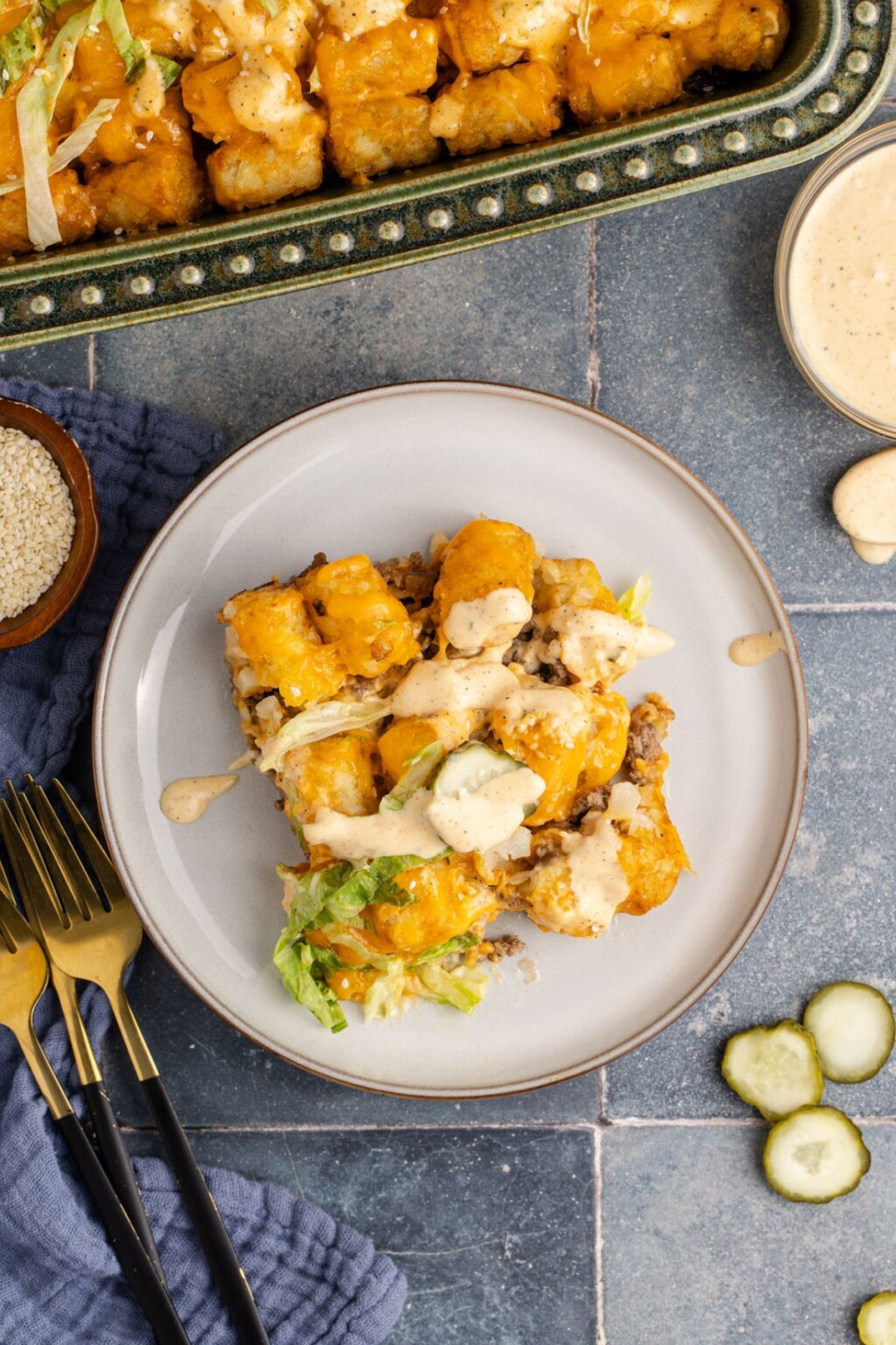 Big Mac Tater Tot Casserole - Kitchen Divas